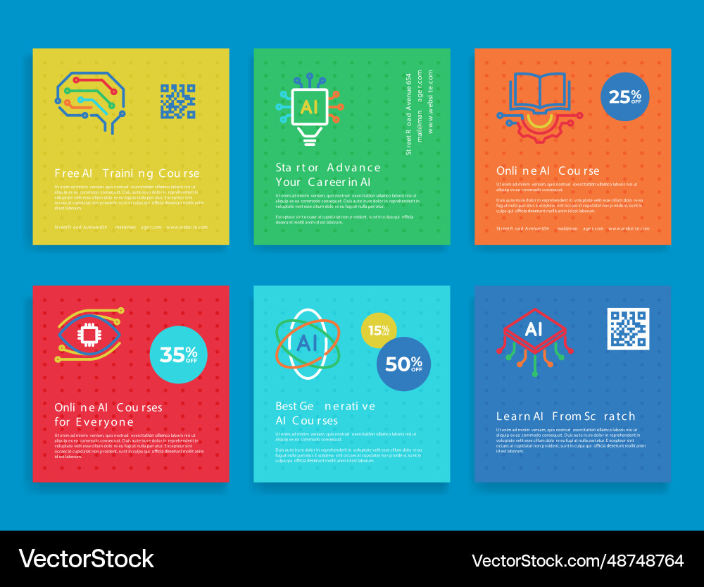 Ai training course online education sale discount Vector Image