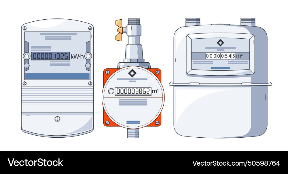 Communal services meters measure collective usage Vector Image