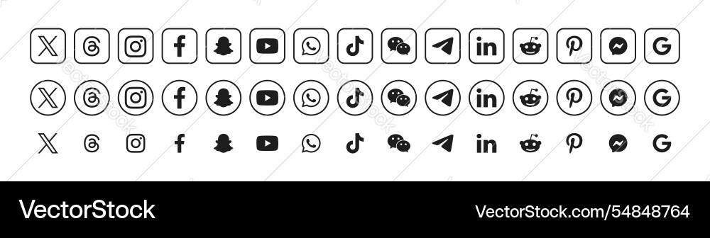 Facebook instagram social media logo collection Vector Image