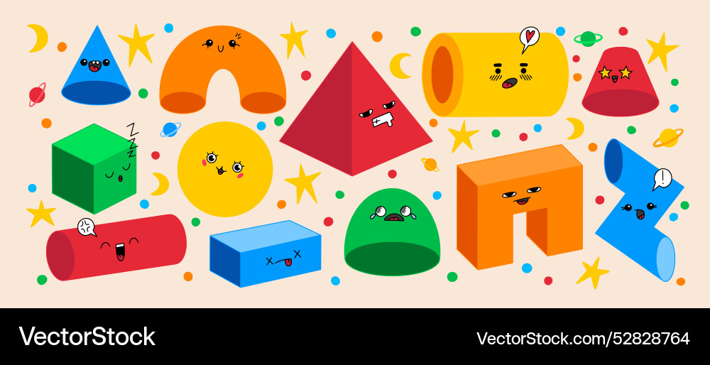 Geometric Faces & Shapes Royalty Free Vector Image