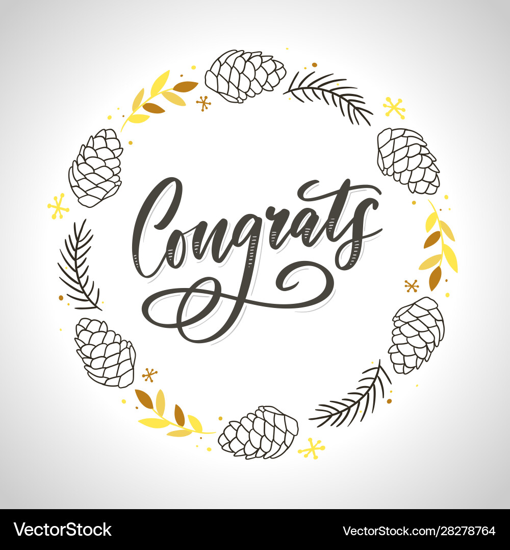 Gratulationen Kartenbeschriftung Lizenzfreies Vektorbild