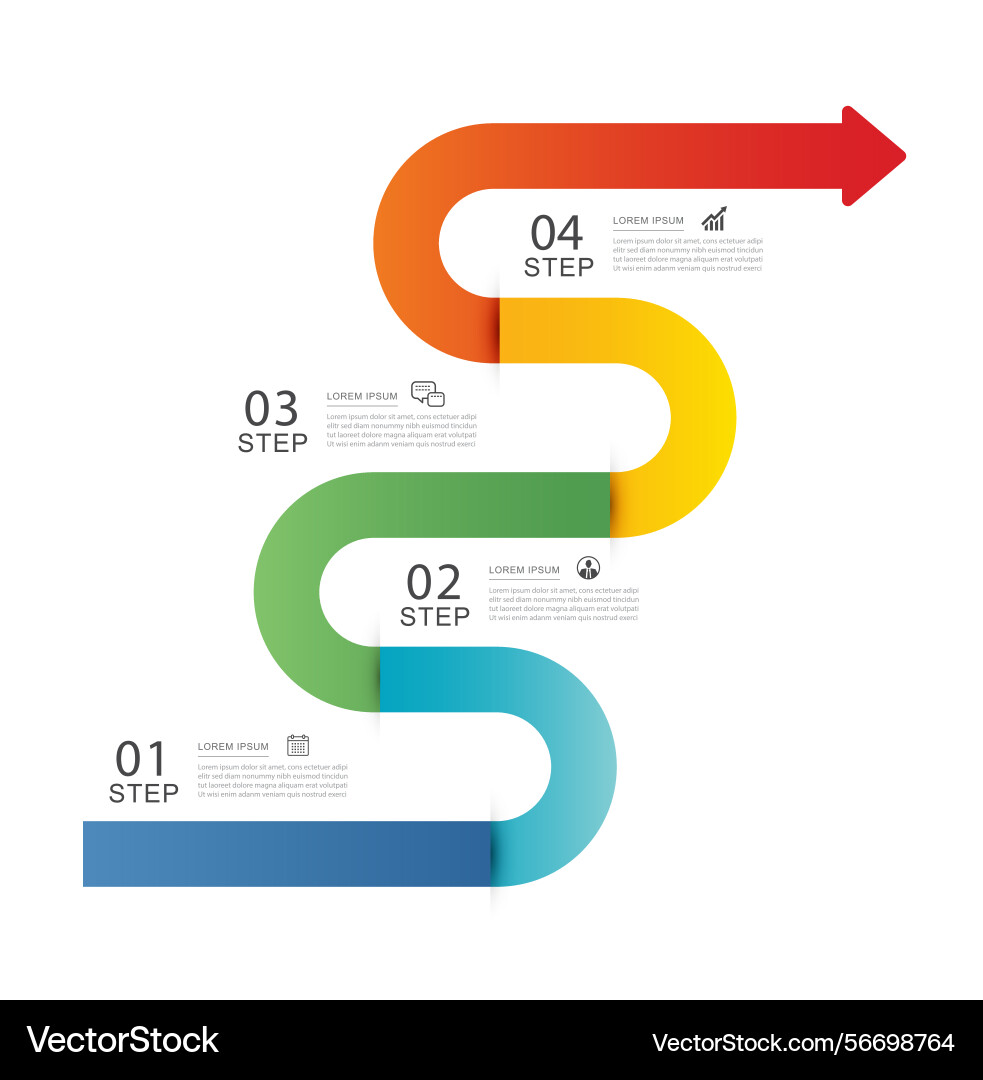 Infographics arrow symbol timeline business steps Vector Image