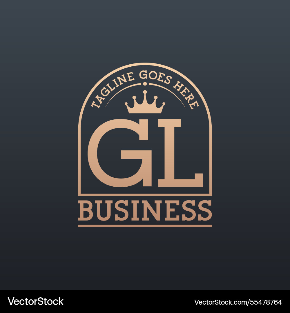 Luxury gl logo with crown elegant letter Vector Image