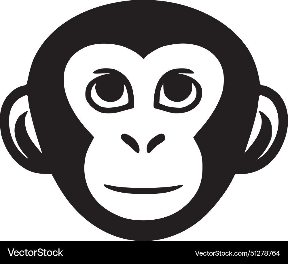 Monkey - minimalist and simple silhouette Vector Image