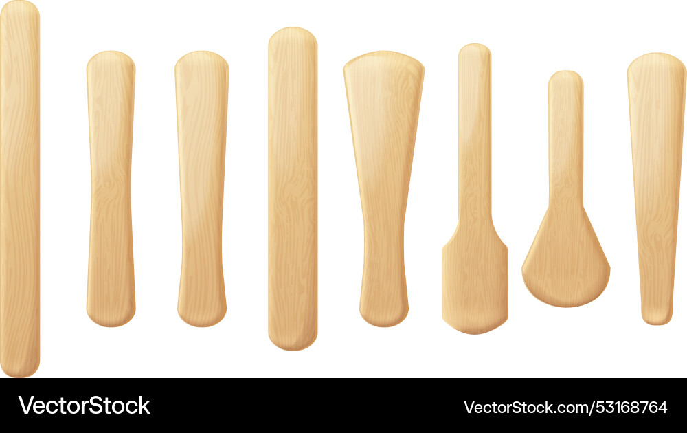 Realistic popsicle sticks 3d popsicles wooden Vector Image