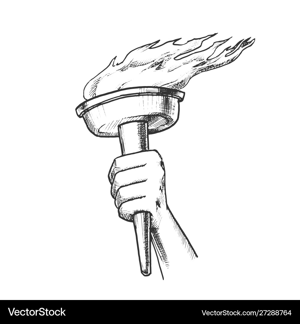 Olympic Torch Outline Clipart Torch Is A Classic Form. Olympic Flame.