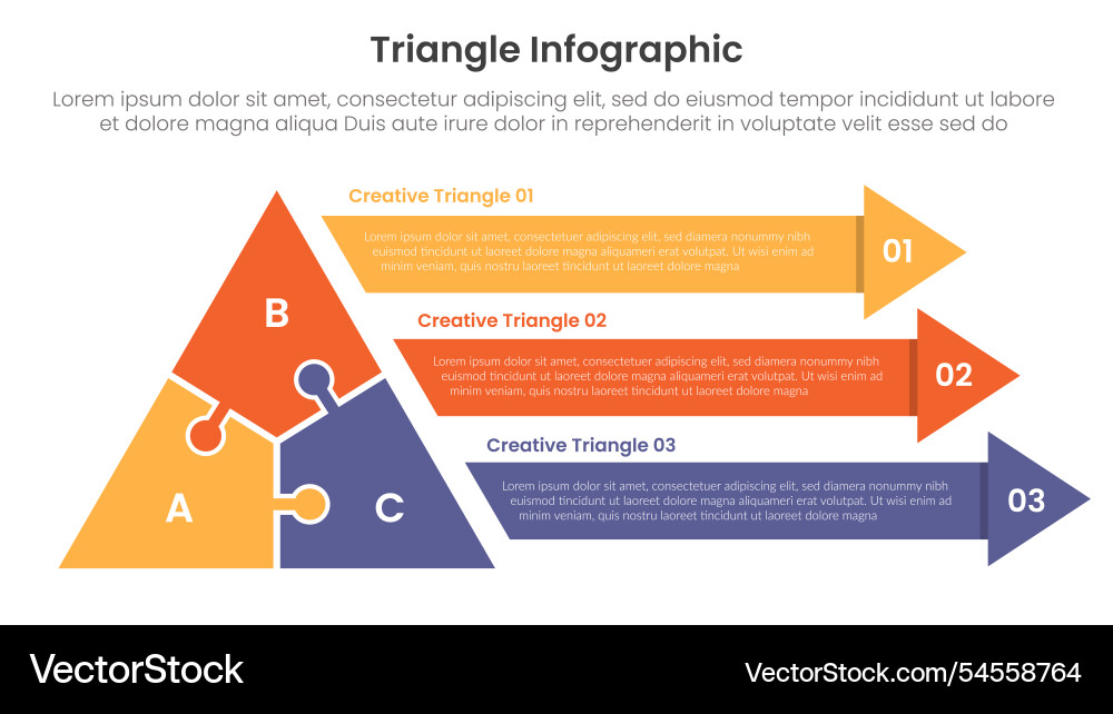 Triangle base shape infographic template banner Vector Image
