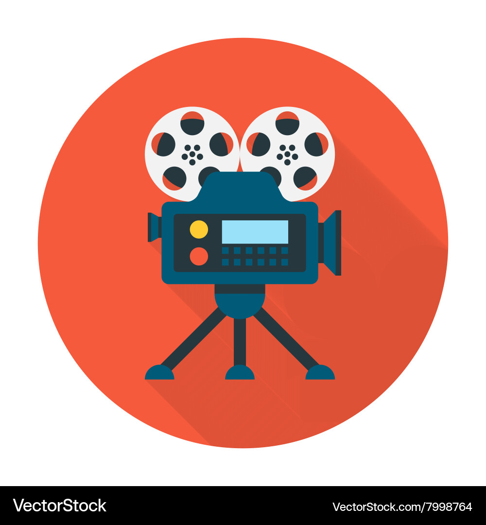 Video camera flat icon Royalty Free Vector Image