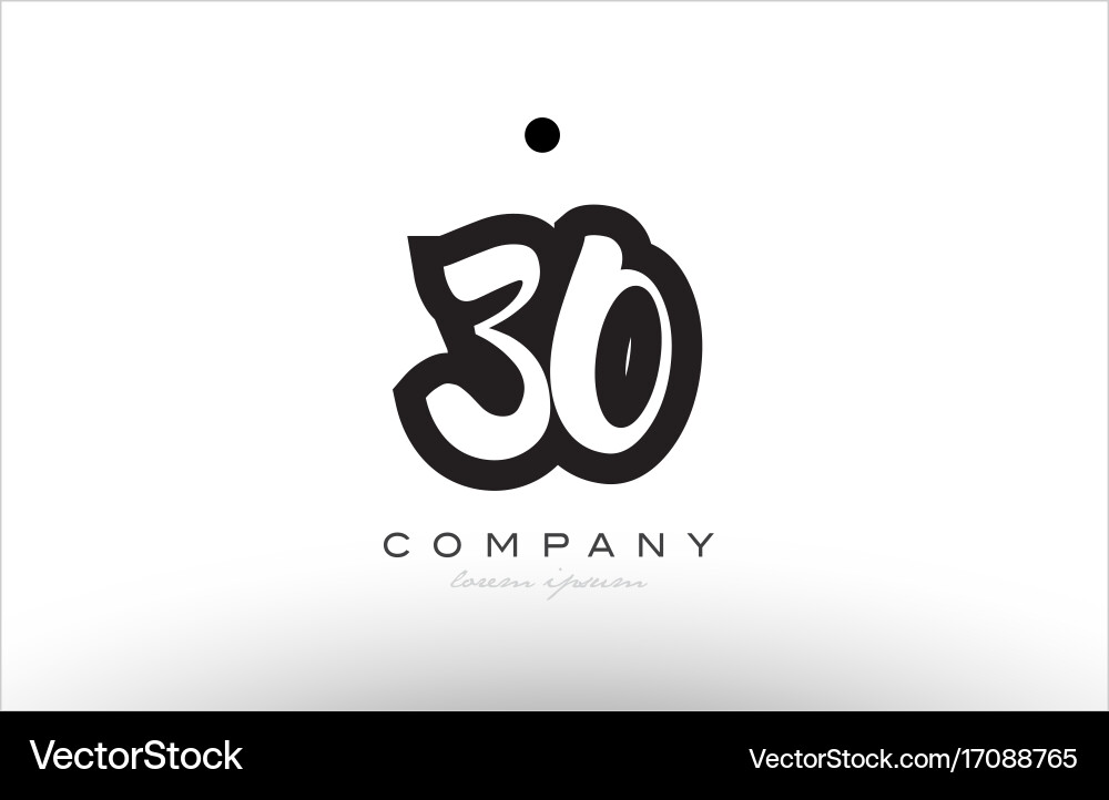 30 number logo icon template design Royalty Free Vector