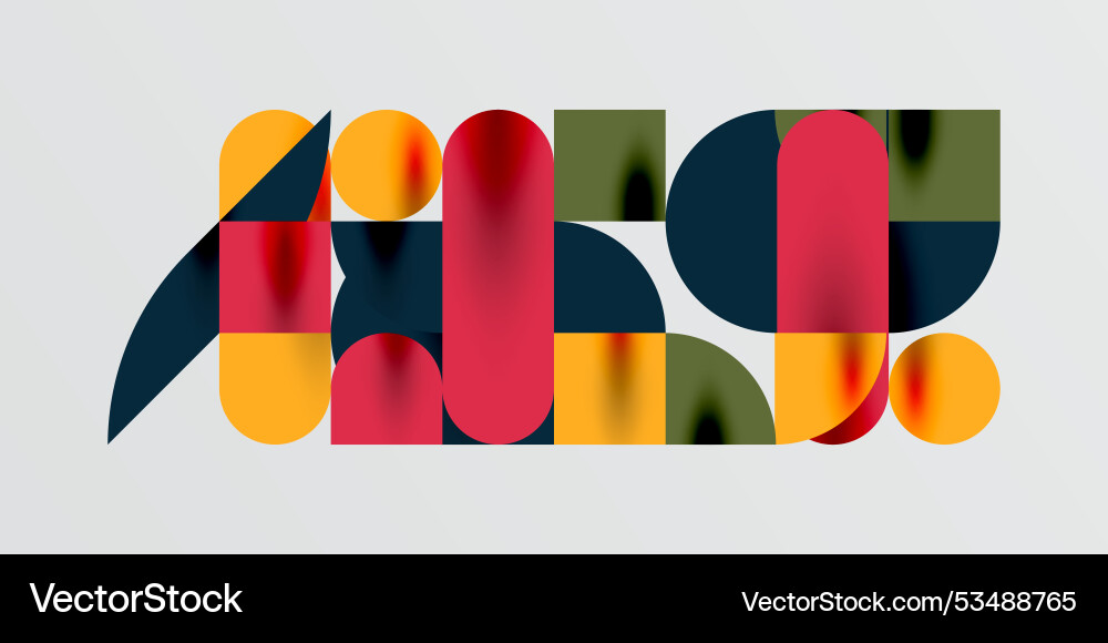 Circles semi squares and round shapes Royalty Free Vector