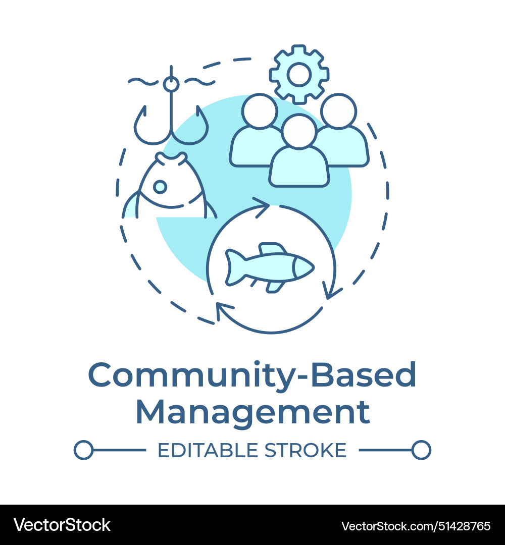 Community-based management soft blue concept icon Vector Image