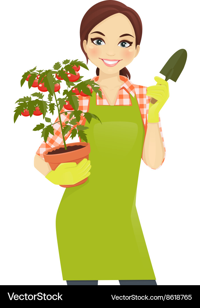 Gardening woman Royalty Free Vector Image - VectorStock