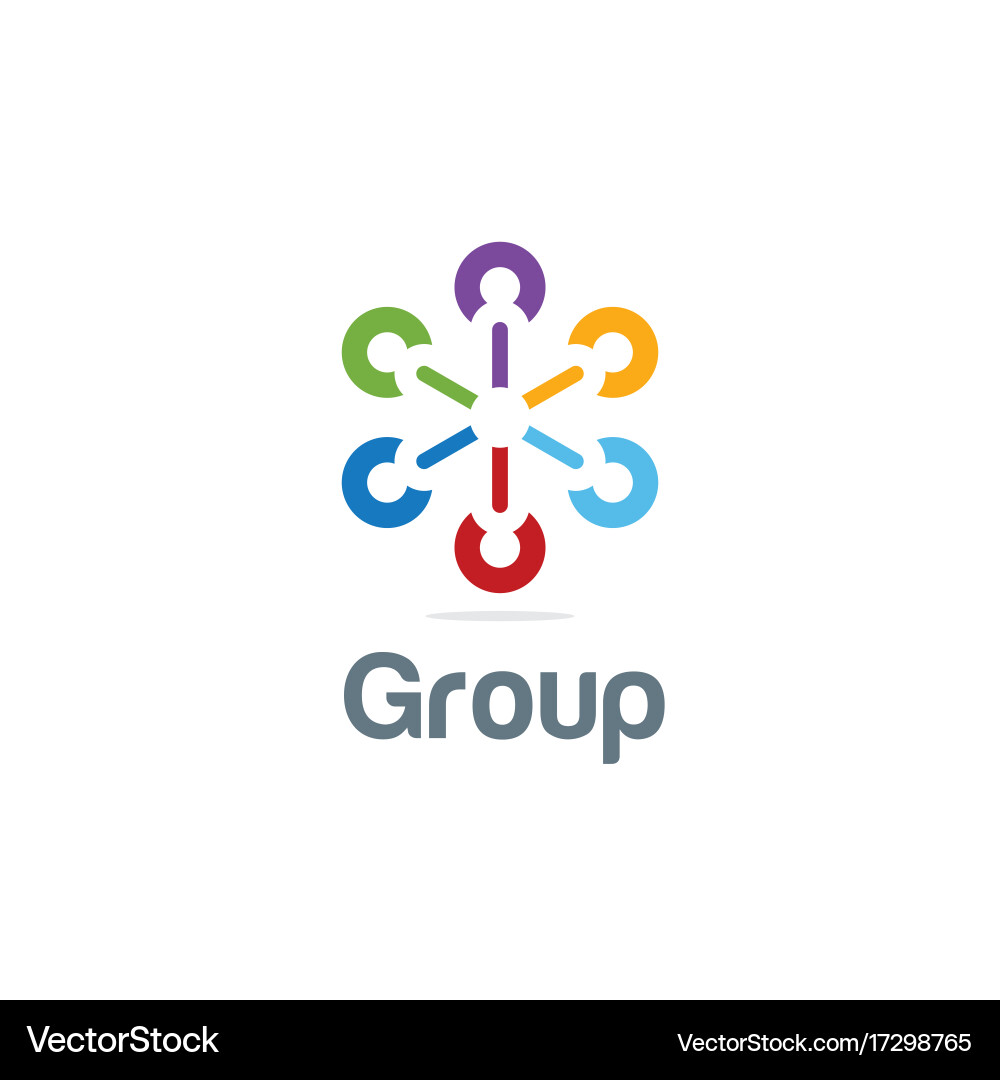 Group connection colorful logo Royalty Free Vector Image