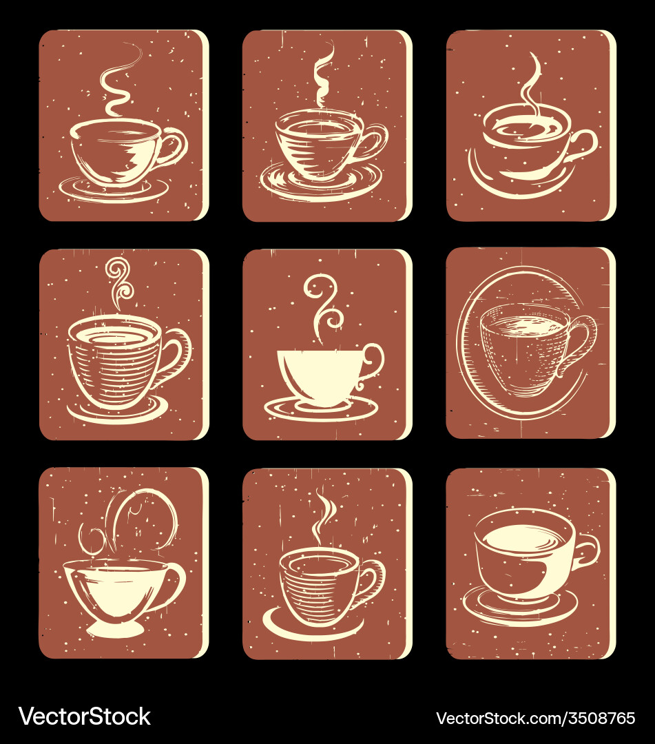 Hand drawn coffee cup icon Royalty Free Vector Image