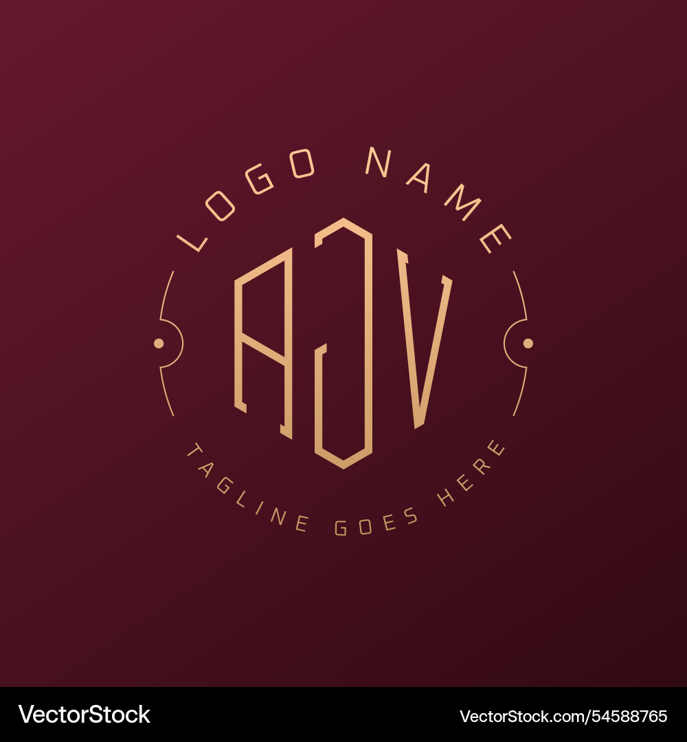 Luxury ajv logo design elegant letter Royalty Free Vector