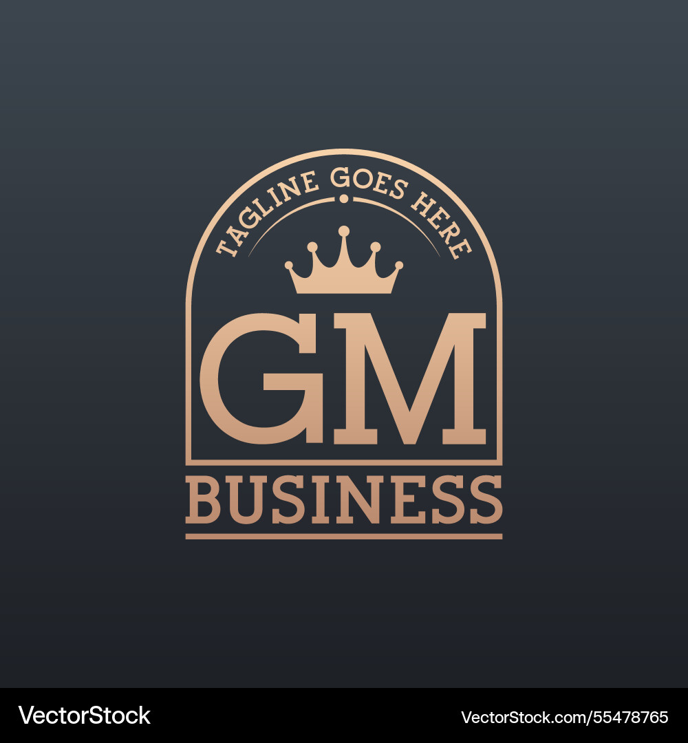 Luxury gm logo with crown elegant letter Vector Image