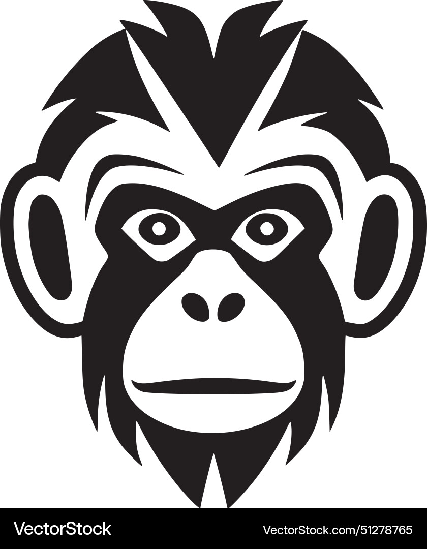 Monkey - black and white isolated icon Royalty Free Vector