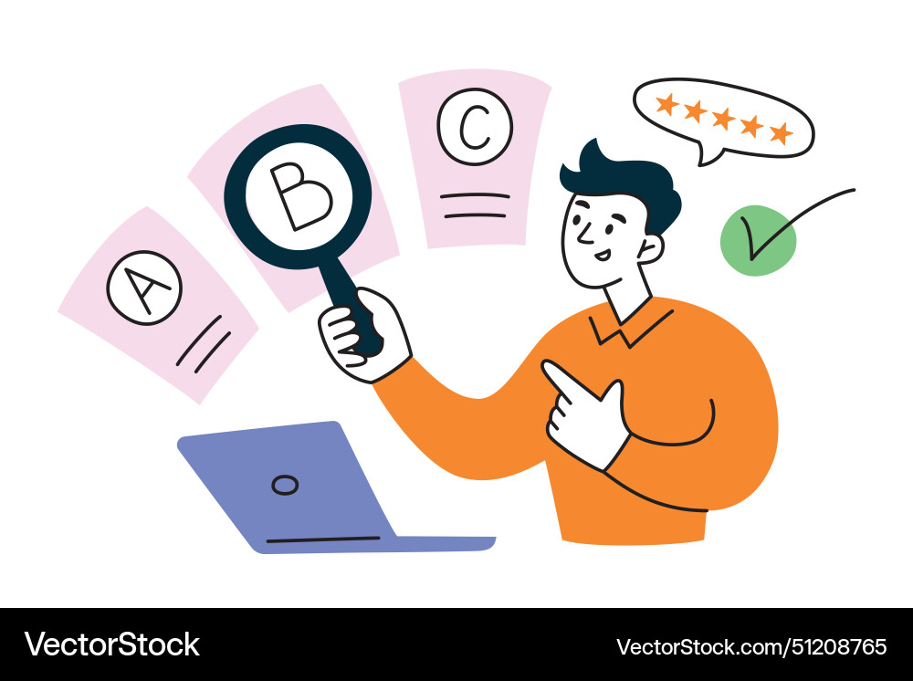 Person making a choice at work choosing correct Vector Image