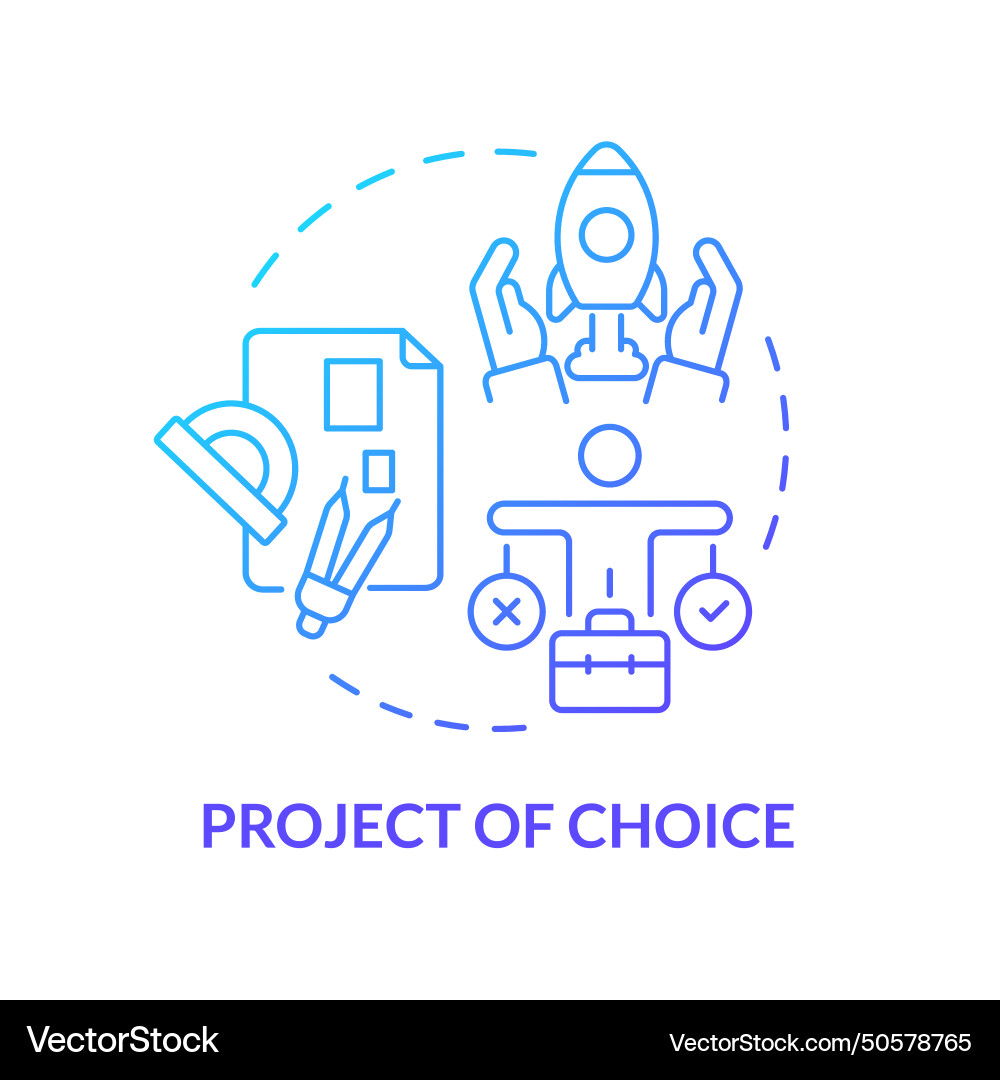 Project of choice blue gradient concept icon Vector Image