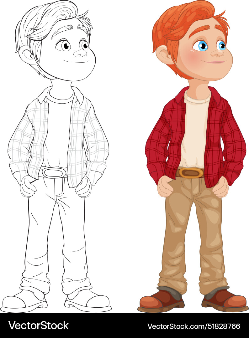 A boy with red hair Royalty Free Vector Image - VectorStock