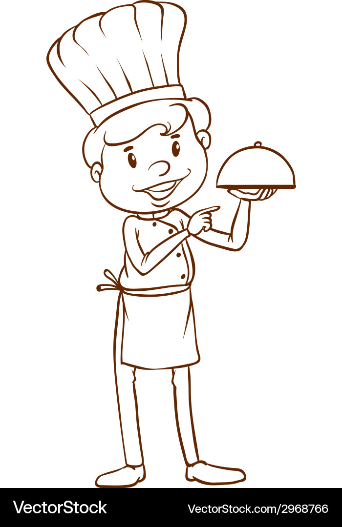 A simple sketch of chef Royalty Free Vector Image