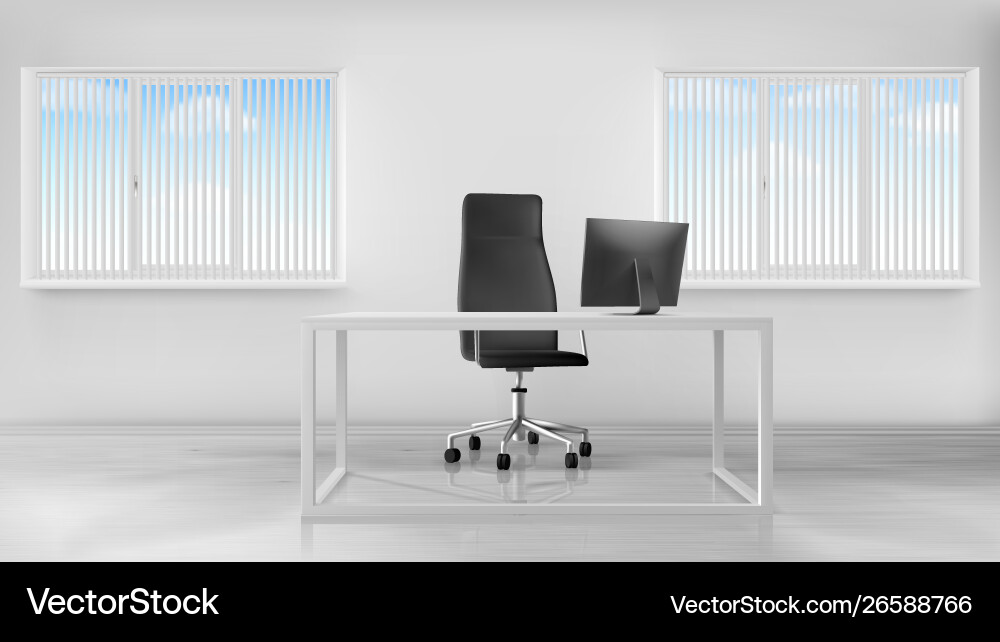 Empty office room interior workplace with desk Vector Image