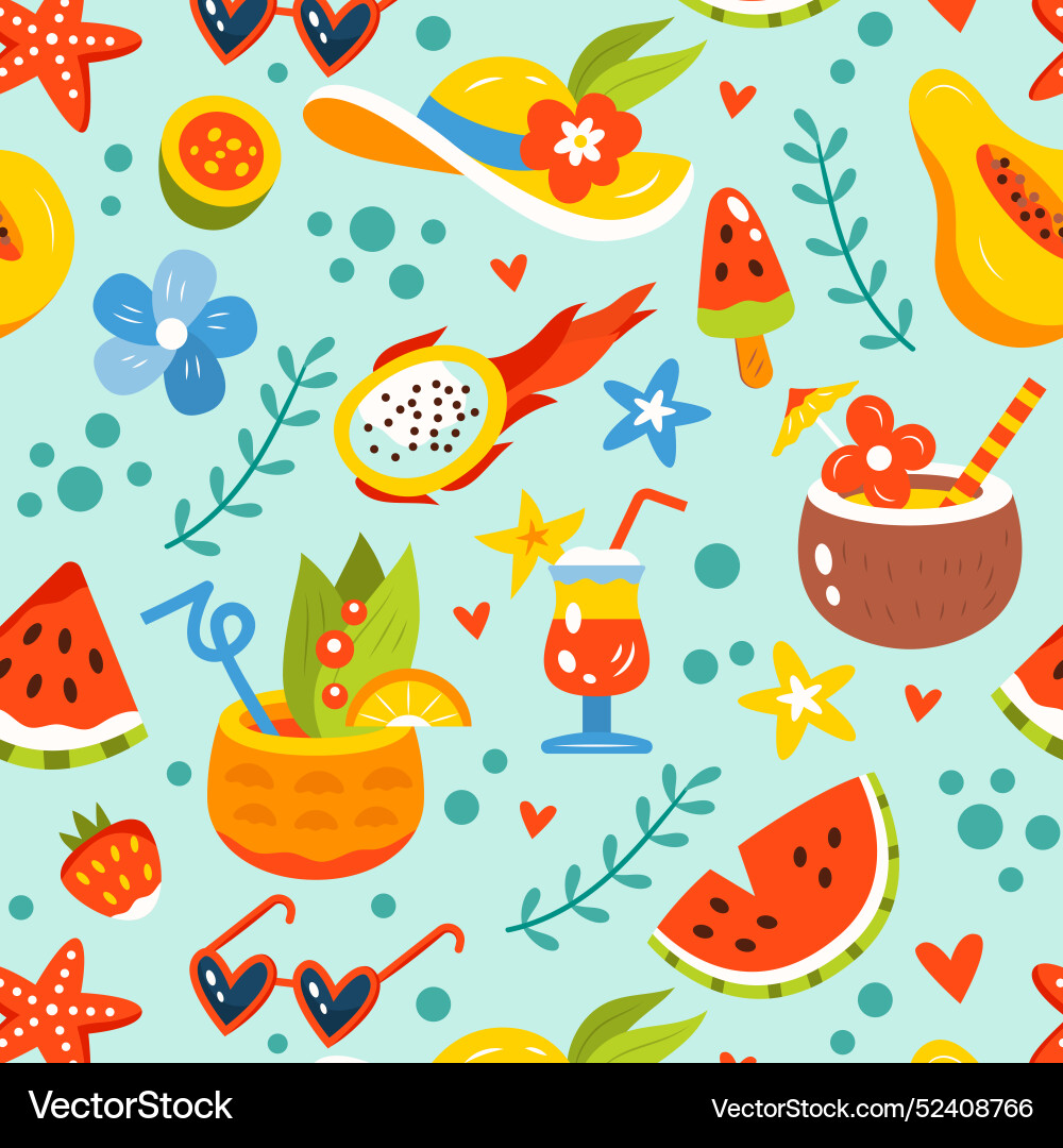 Hand drawn summer pattern design Royalty Free Vector Image