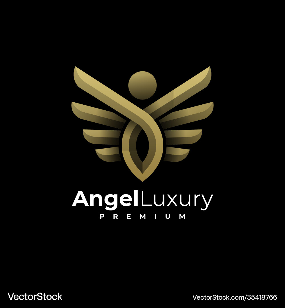 Logo angel luxury gradient colorful style Vector Image