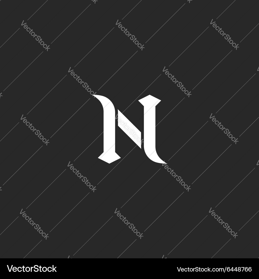 Medieval N Monogram Logo Royalty Free Vector Image
