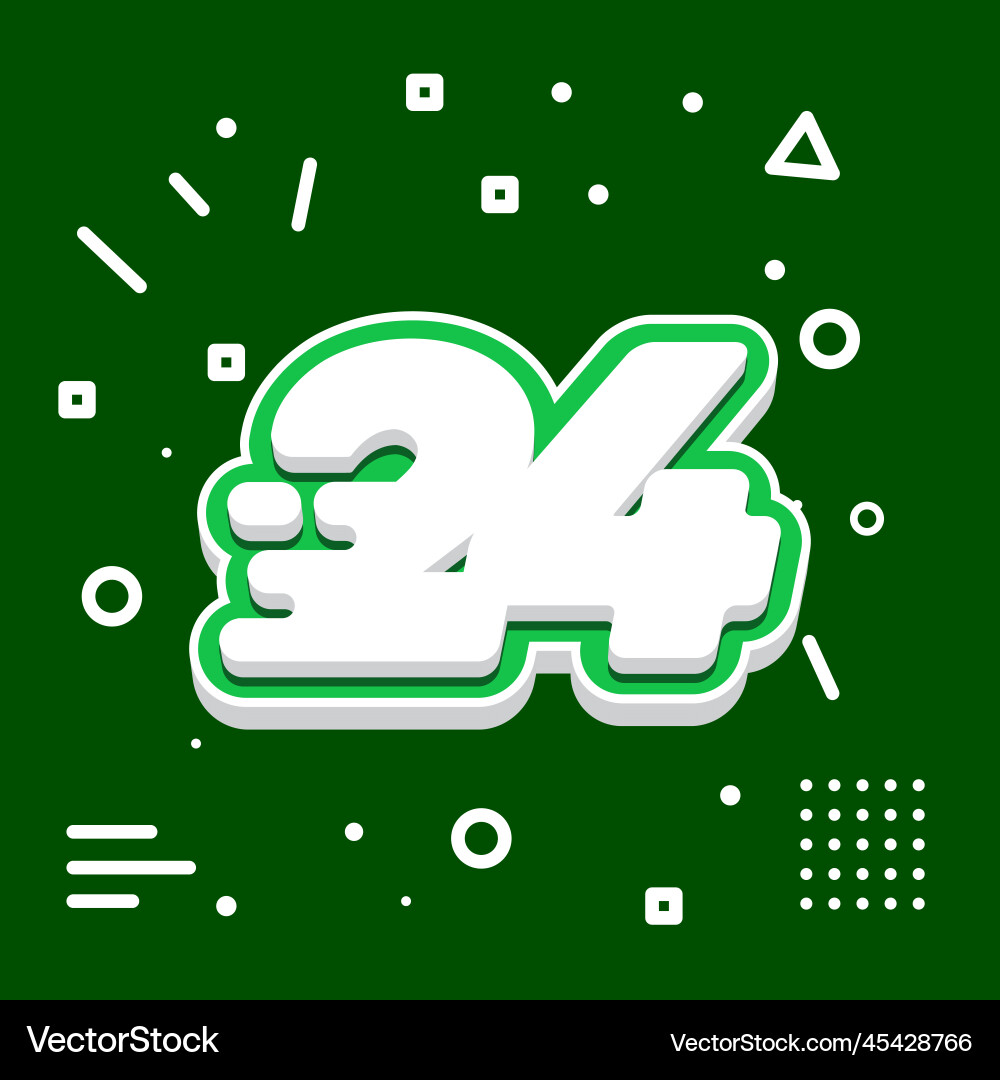 Number 24 3d fast icon Royalty Free Vector Image