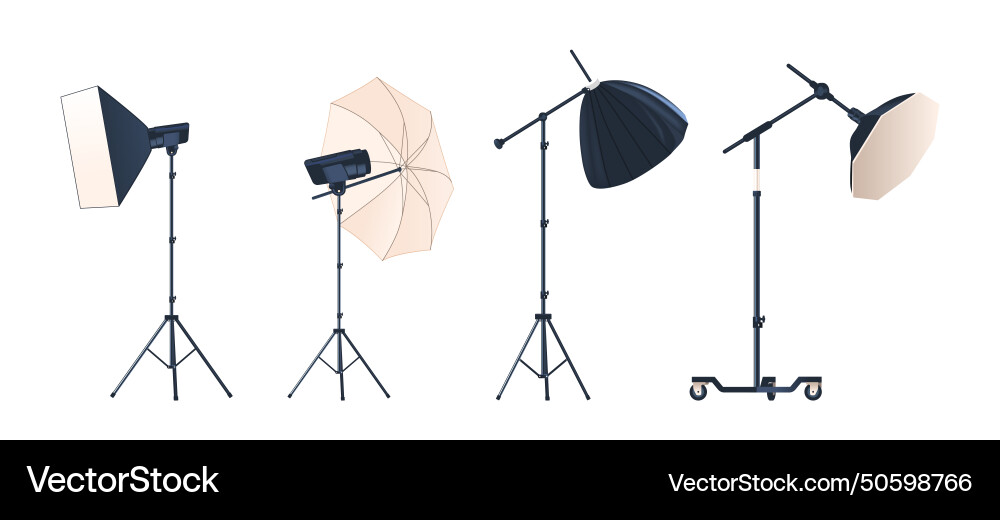 Professional photo studio light setup includes Vector Image