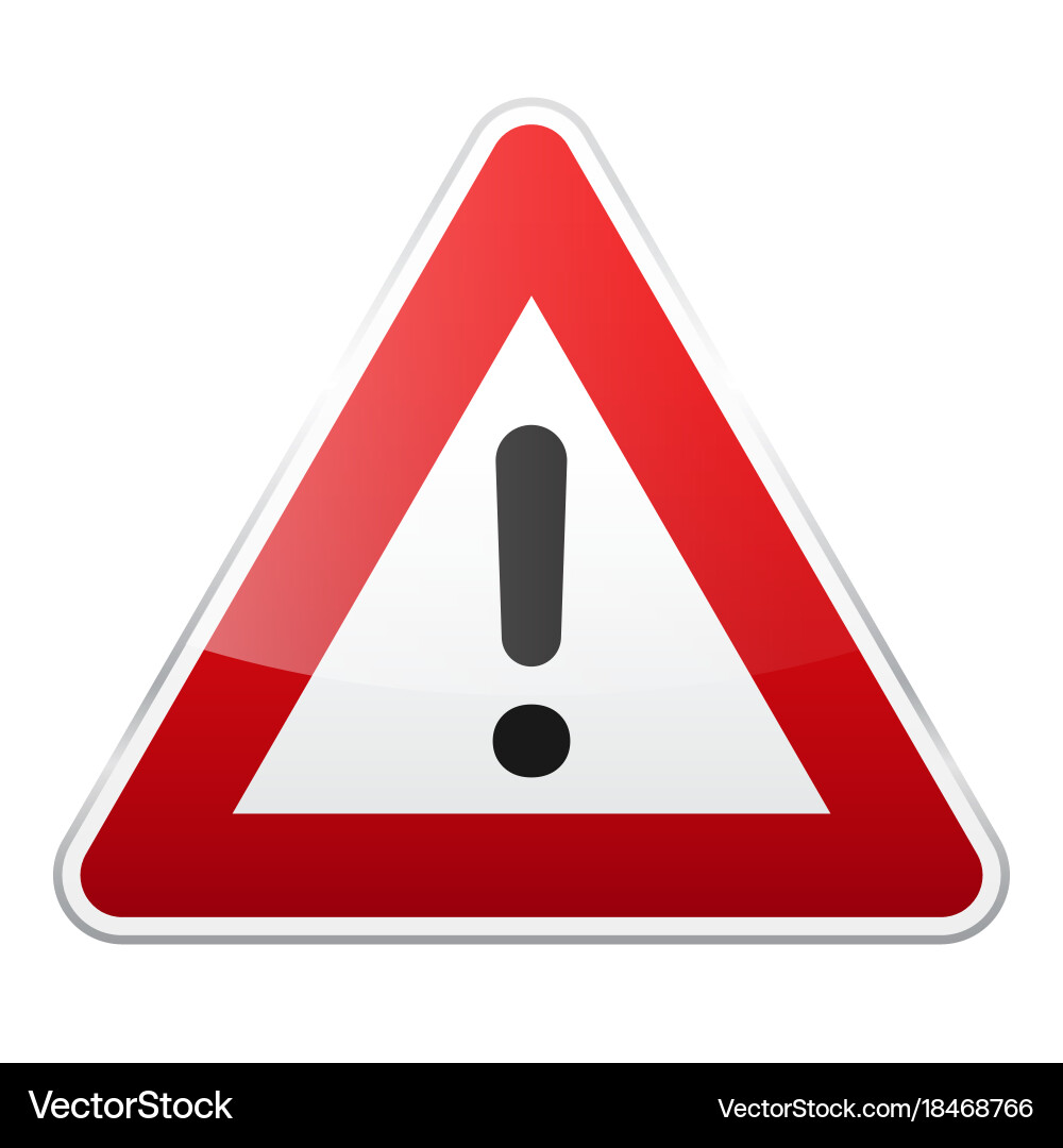 Red Traffic Sign - Roadway Warning Royalty Free Vector Image