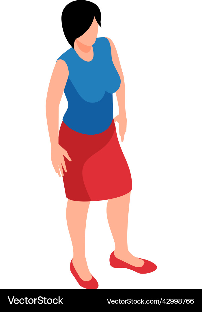Women pose isometric composition Royalty Free Vector Image