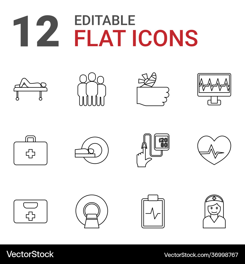 12 patient icons Royalty Free Vector Image - VectorStock