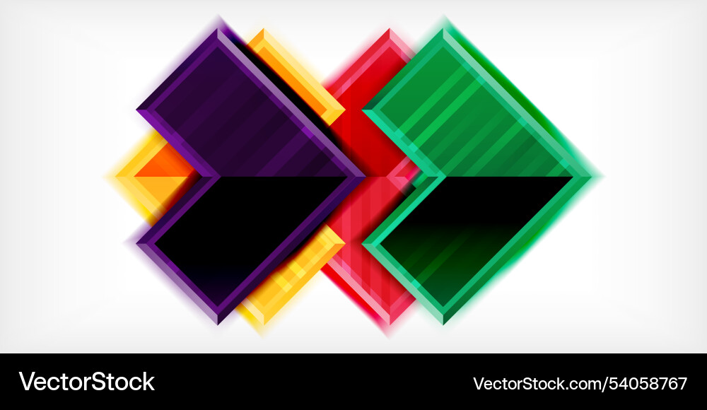 Arrow symbols created with 3d effects and line Vector Image