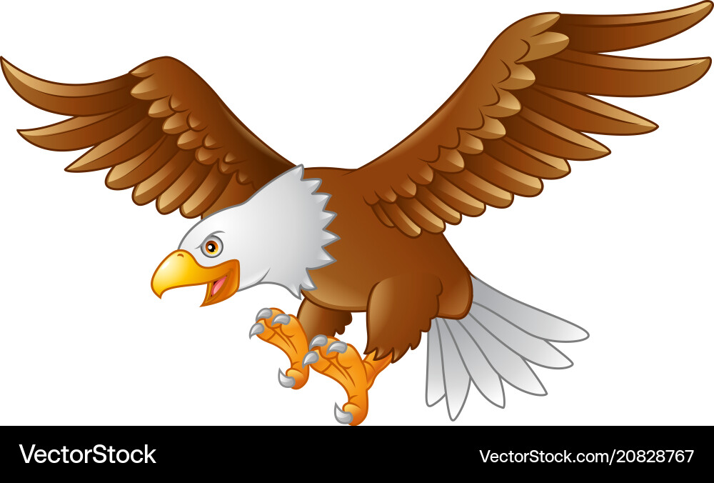 Cartoon Adler fliegen Lizenzfreies Vektorbild