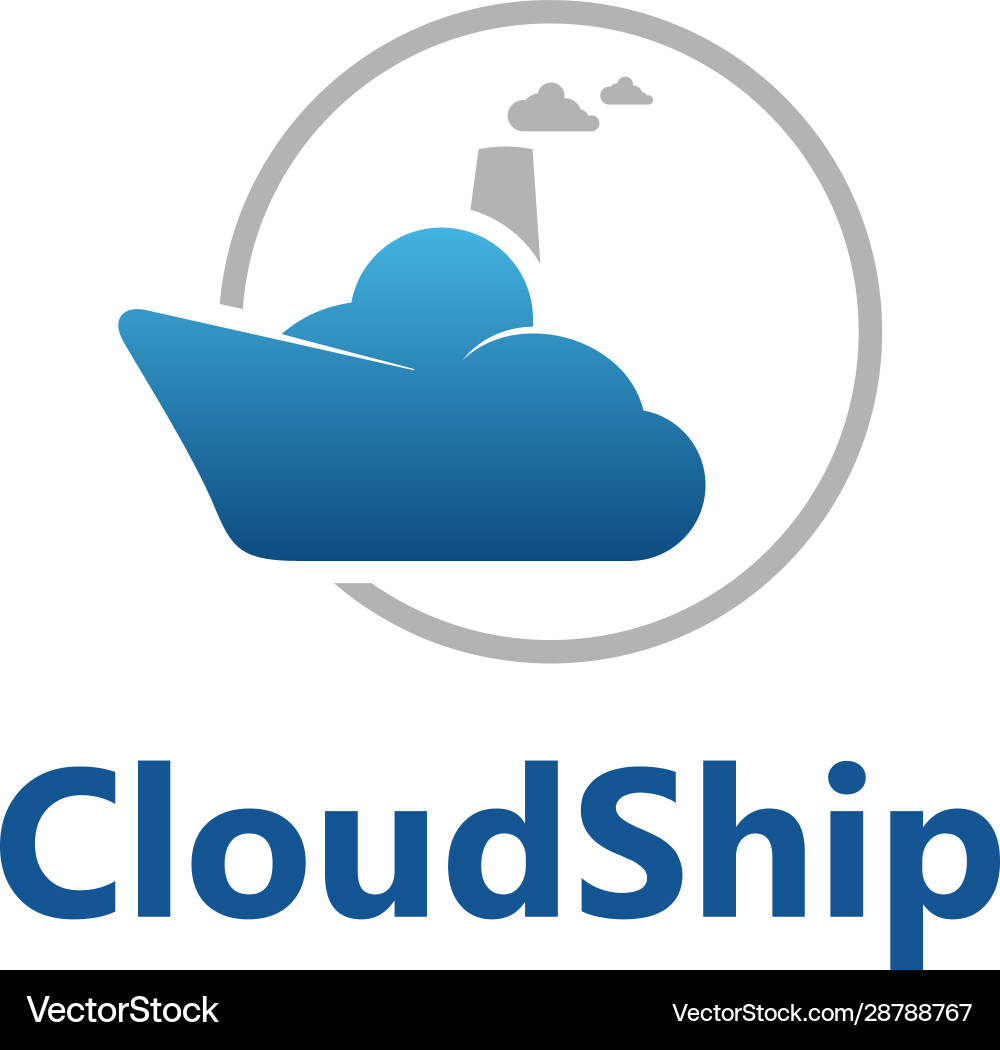 Cloud ship logo Royalty Free Vector Image - VectorStock