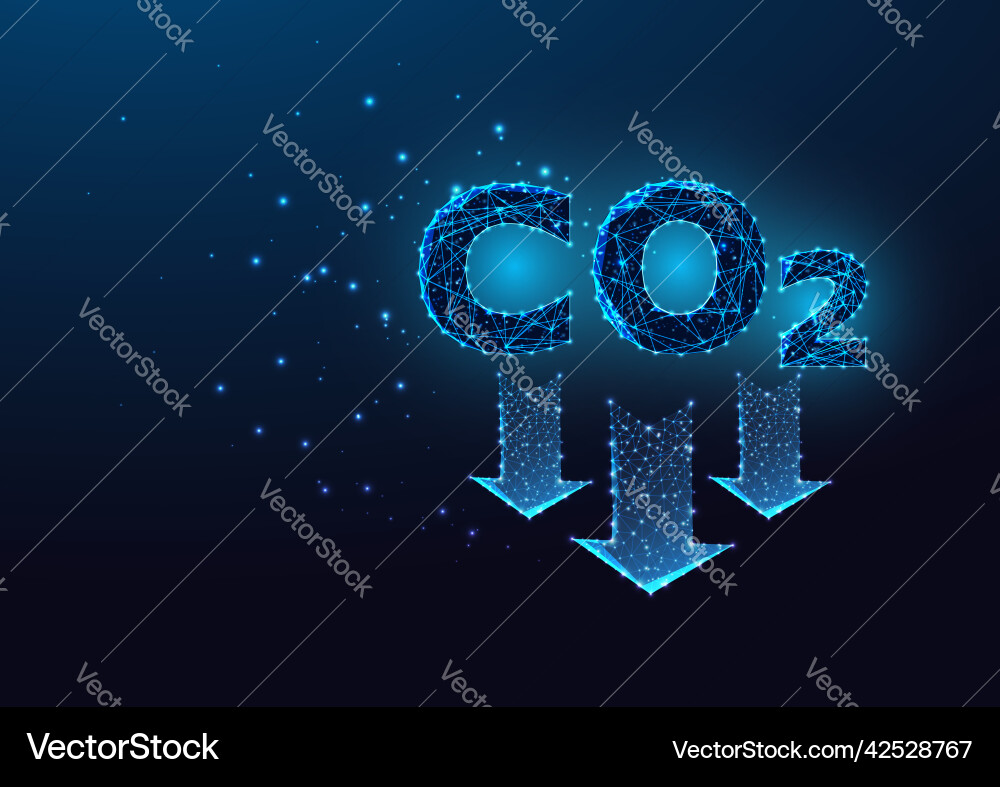 Futuristic carbon dioxide emission reduction Vector Image
