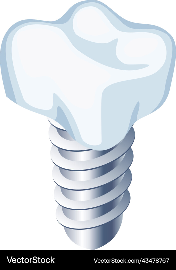 Implant isometric dentist composition Royalty Free Vector