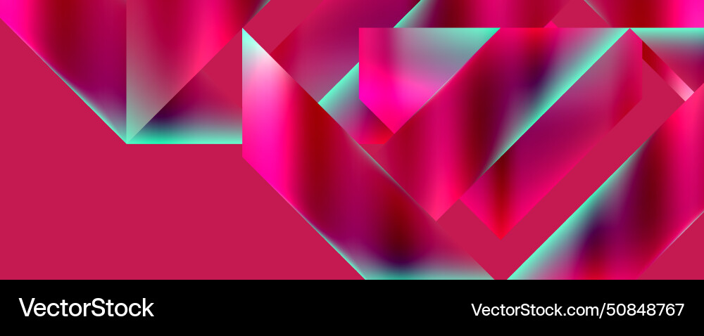 Neon color abstract geometric shapes background Vector Image