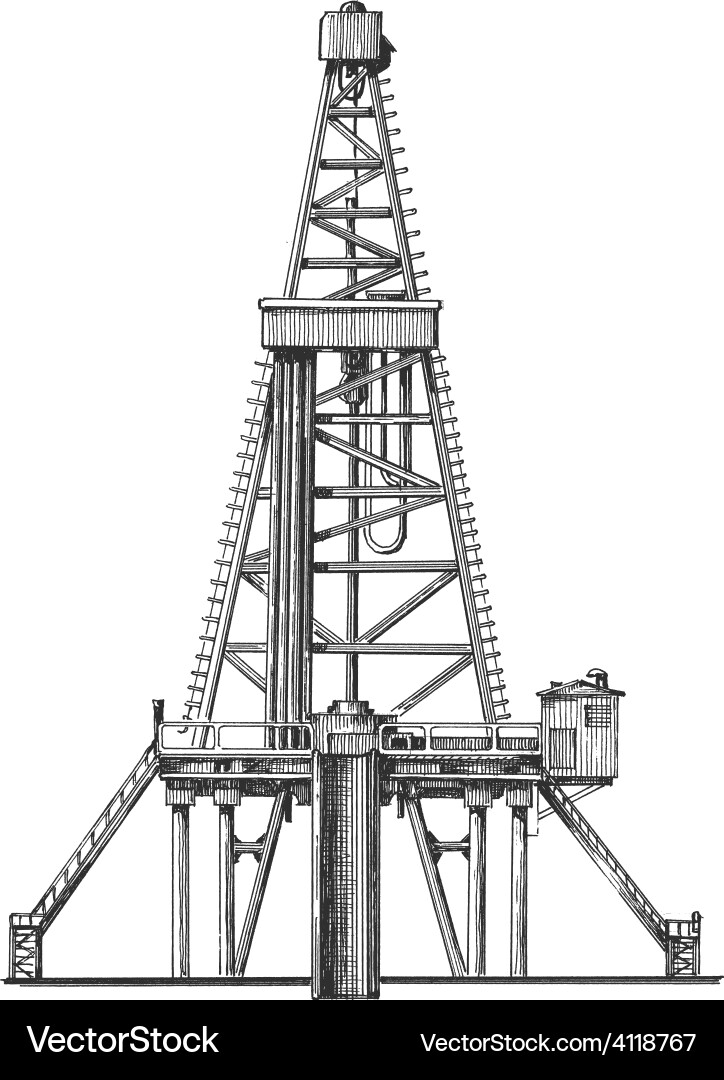 Oil rig logo design template petroleum Royalty Free Vector