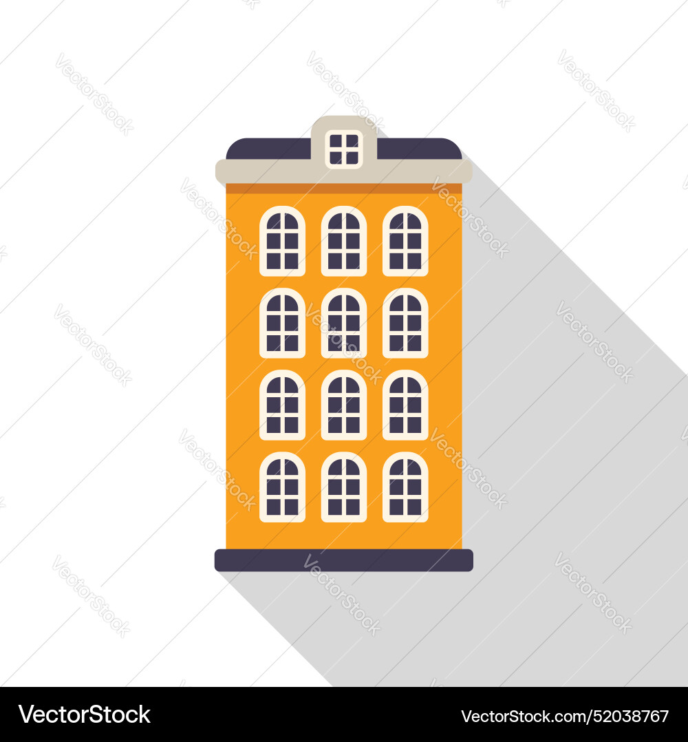 Tall residential building with many windows Vector Image