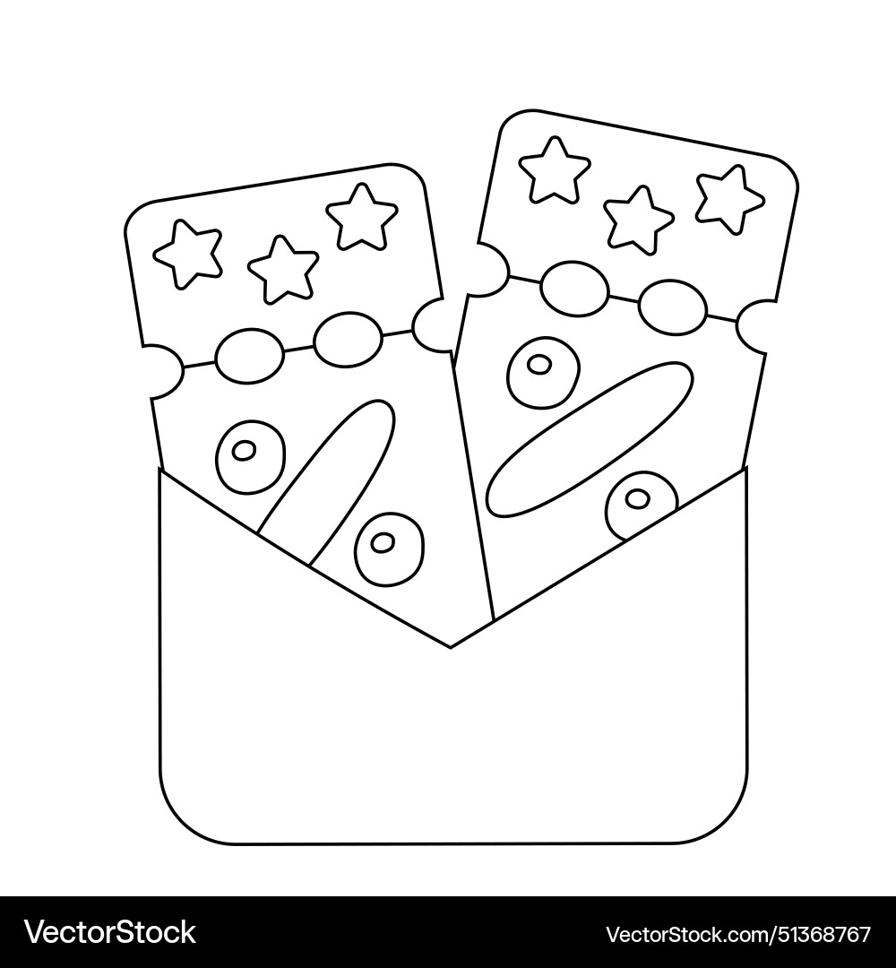Two discount coupons with stars in envelope Vector Image