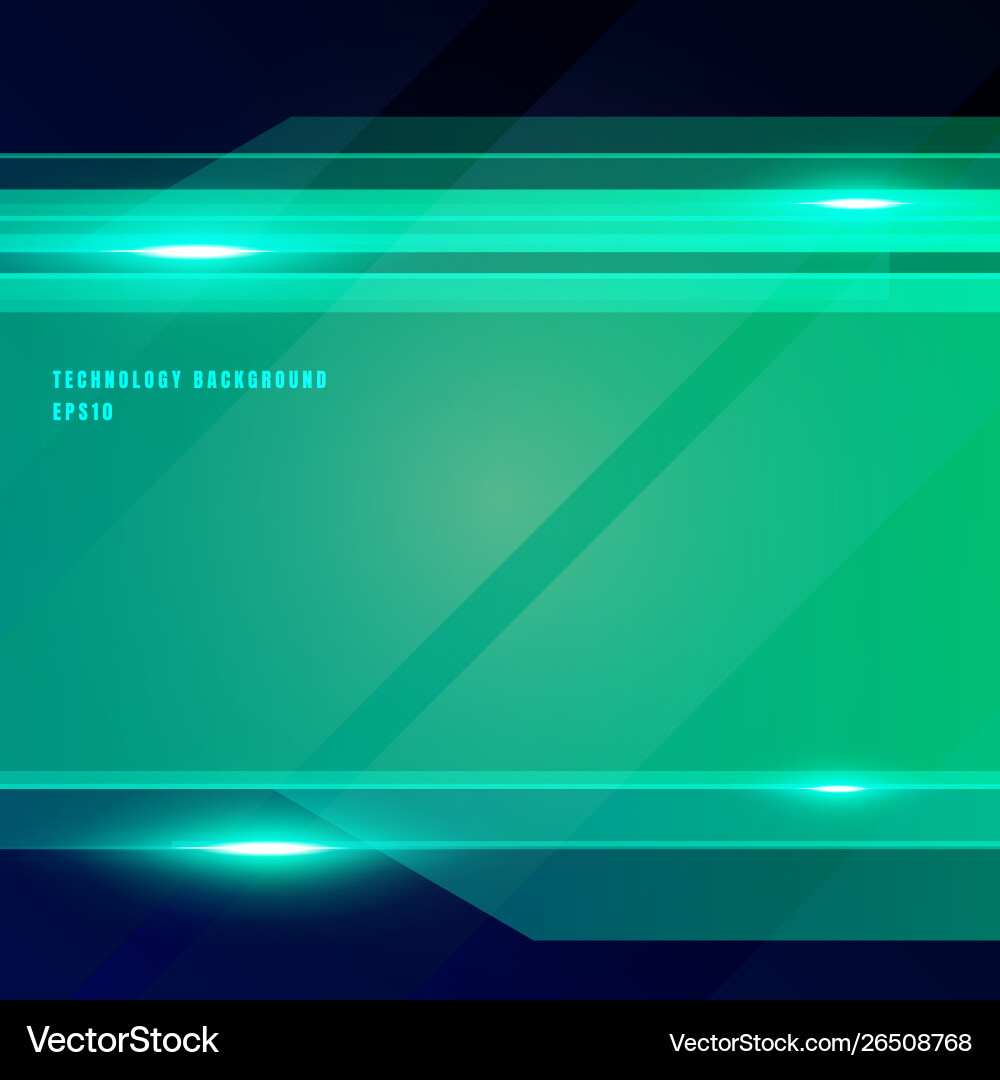 Abstract technology geometric green color shiny Vector Image