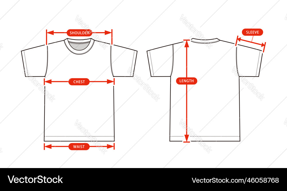 Clothing Size Chart - T-Shirt Royalty Free Vector Image