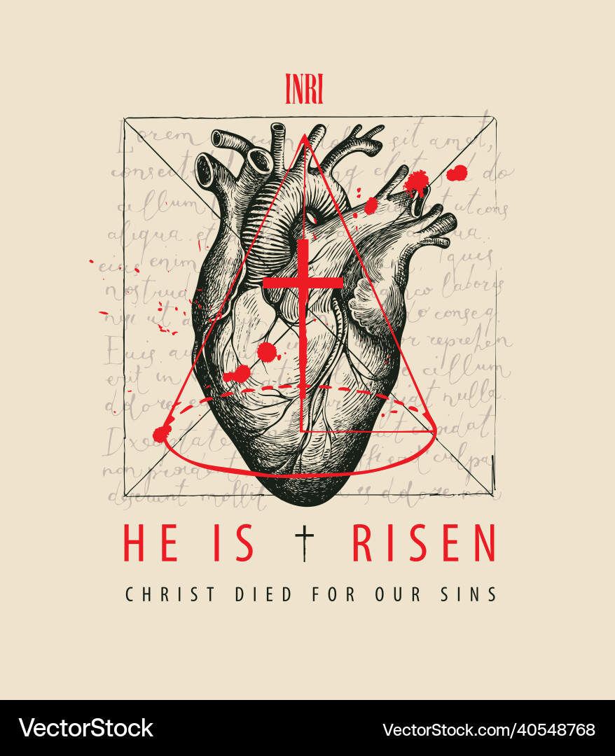 Creative easter banner with a human heart Vector Image