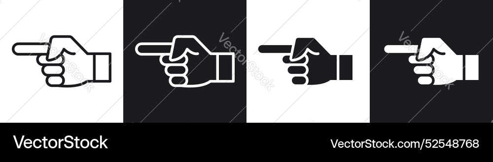 Finger Zeigen dünne Linie Icon-Set Lizenzfreier Vektor