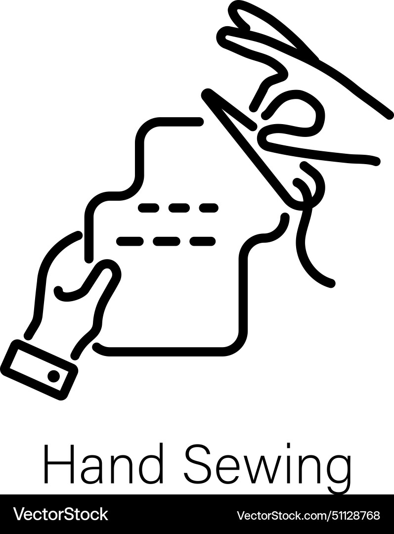 Hand sewing Royalty Free Vector Image - VectorStock
