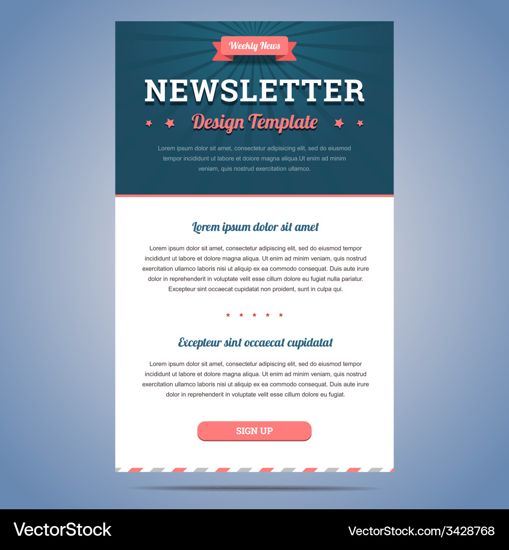 Newsletter design template Royalty Free Vector Image