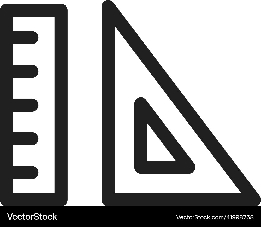 Rulers icon straight and triangle measure school Vector Image